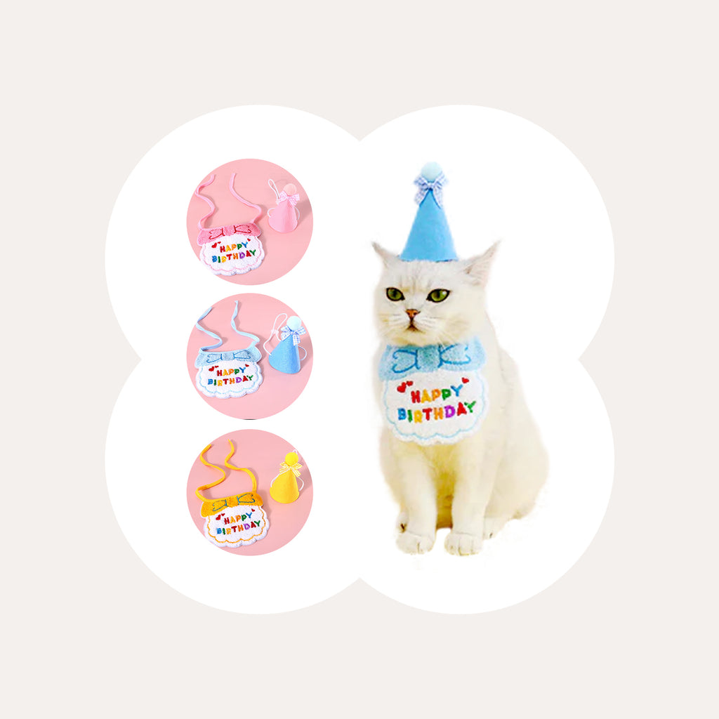 Pet Birthday Party Bib and Hat – Happy & Polly