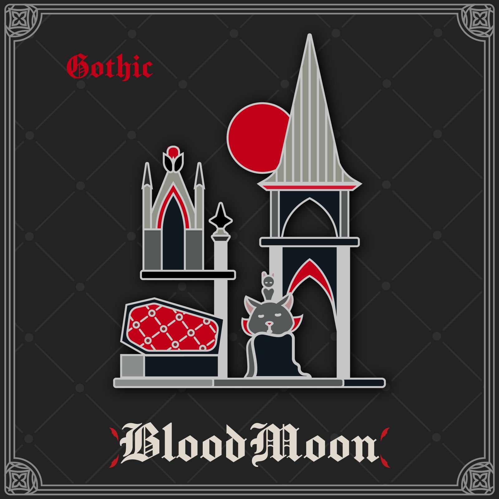 Gothic - Metal Enameled Pin – Happy & Polly