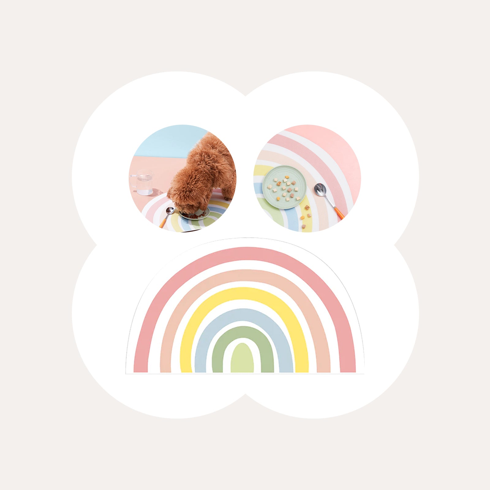 Rainbow Waterproof Food Mat – Happy & Polly