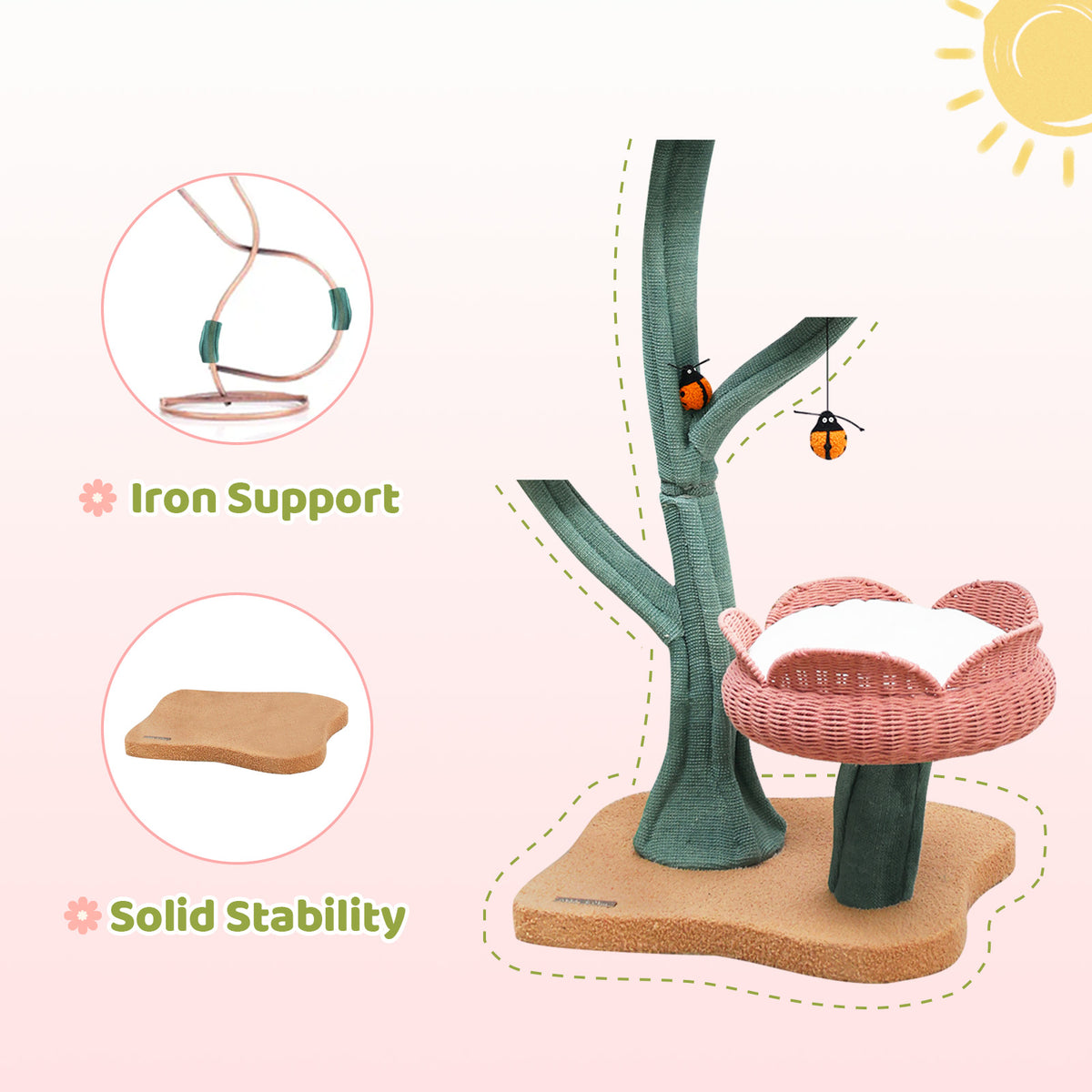 Yellow Tulip Cat Tree – Happy & Polly