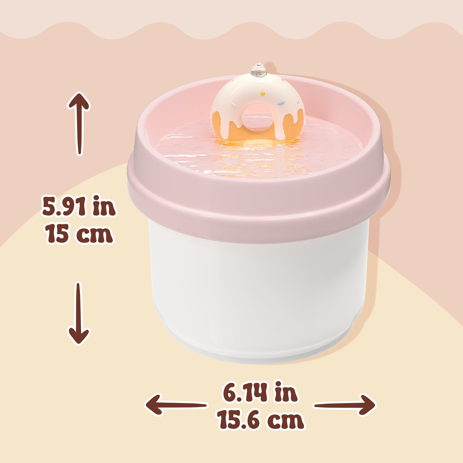 42oz Donut Style Cat Water Fountain – Happy & Polly