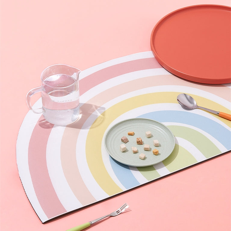 Rainbow Waterproof Food Mat – Happy & Polly