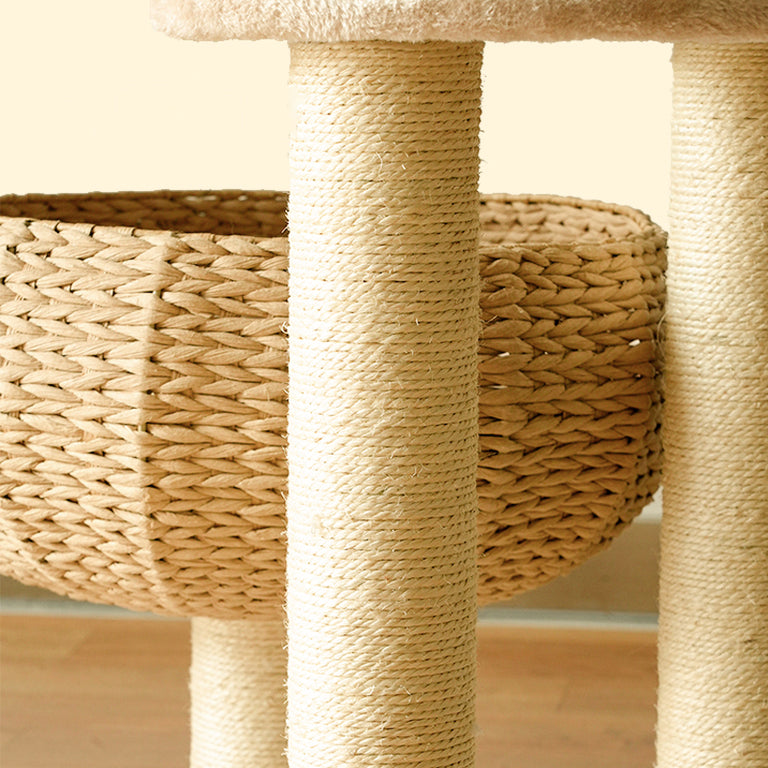 Sleeping in the Bowl Cat Tree – Happy & Polly